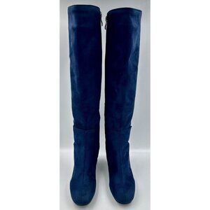 Jingpin | Shoes | Jingpin Boots Blue Suede Heeled Size 65 Nwot | Poshmark